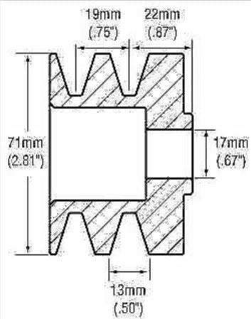 24-1102 2 Groove Steel Double Groove Alternator Pulley For Delco 10DN ...