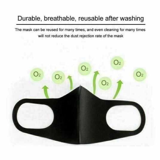 Air Purifying Reusable Face Mask w/PM 2.5 Carbon Filter and Breathing ...